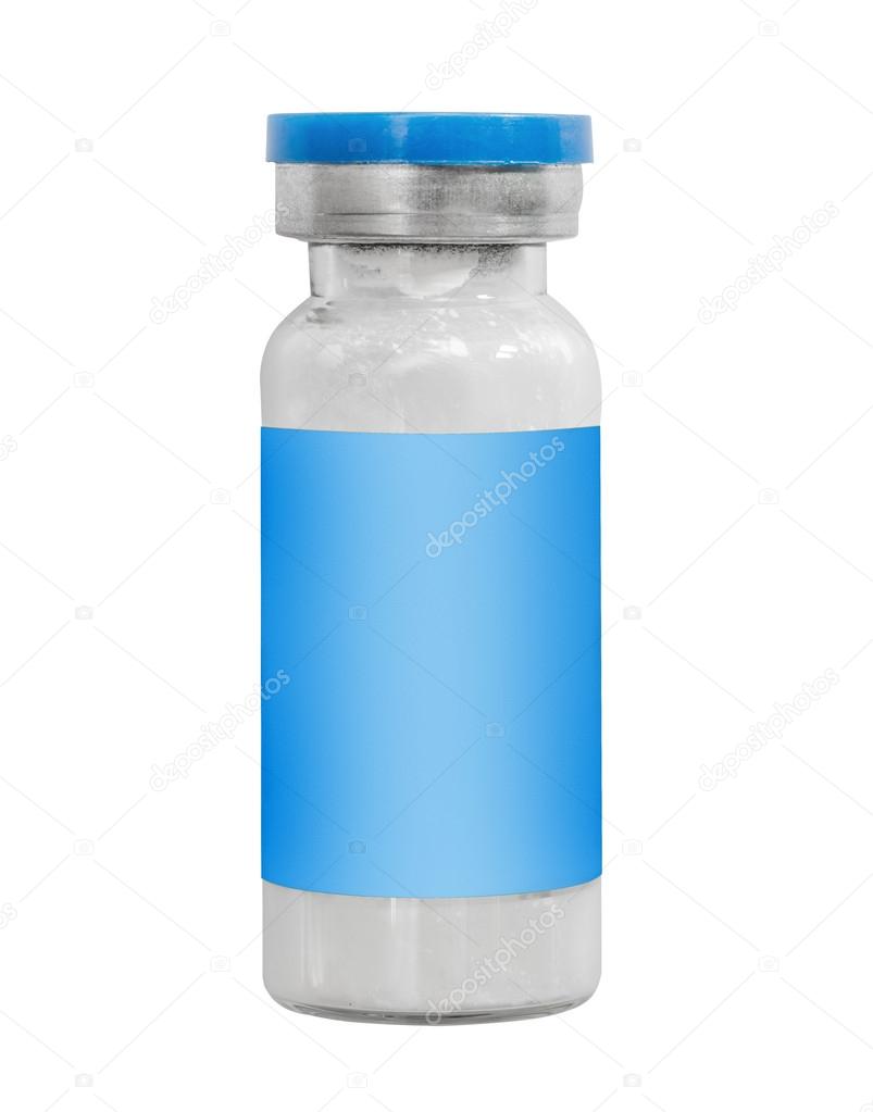 Macro blue medicine injection vials isolated on white Stock Photo by ...