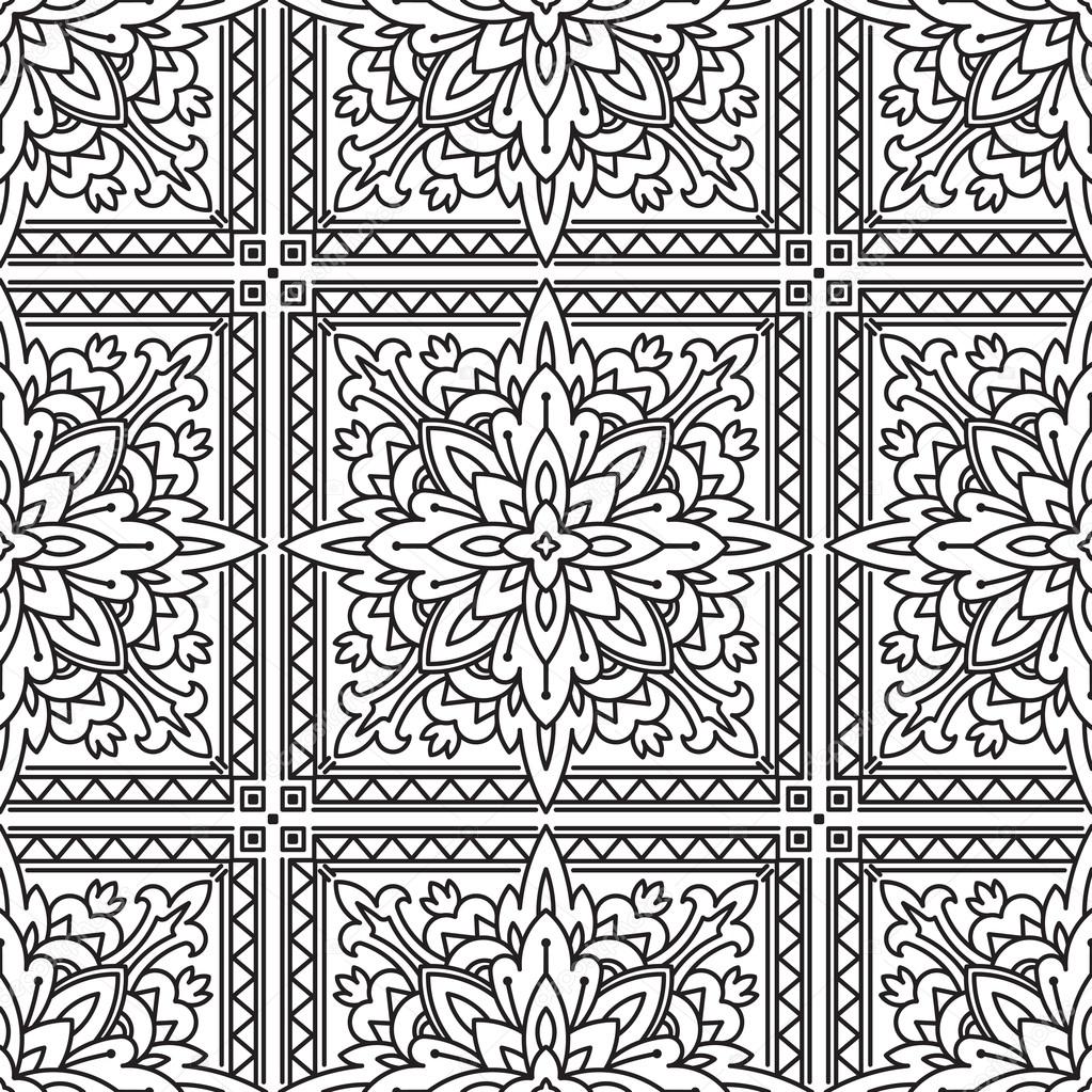 Seamless Square Abstract Tribal Pattern Stock Vector Image by ...