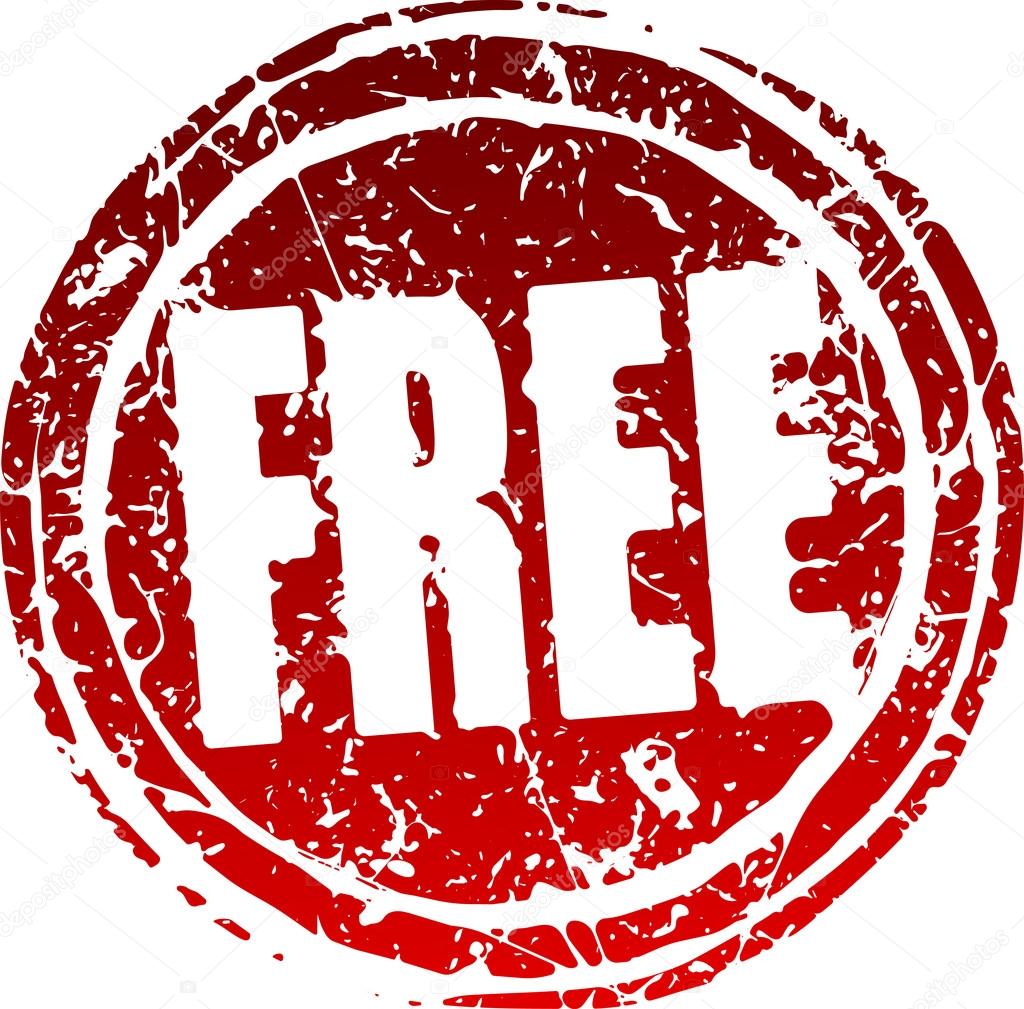 Red stamp with caption FREE Stock Vector Image by ©antonshpak #123513204