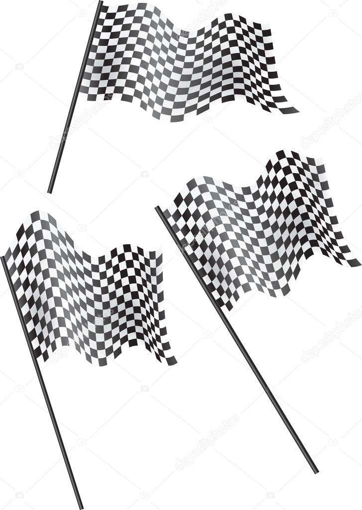 3 checkered flags flying Stock Vector Image by ©antonshpak #64067215