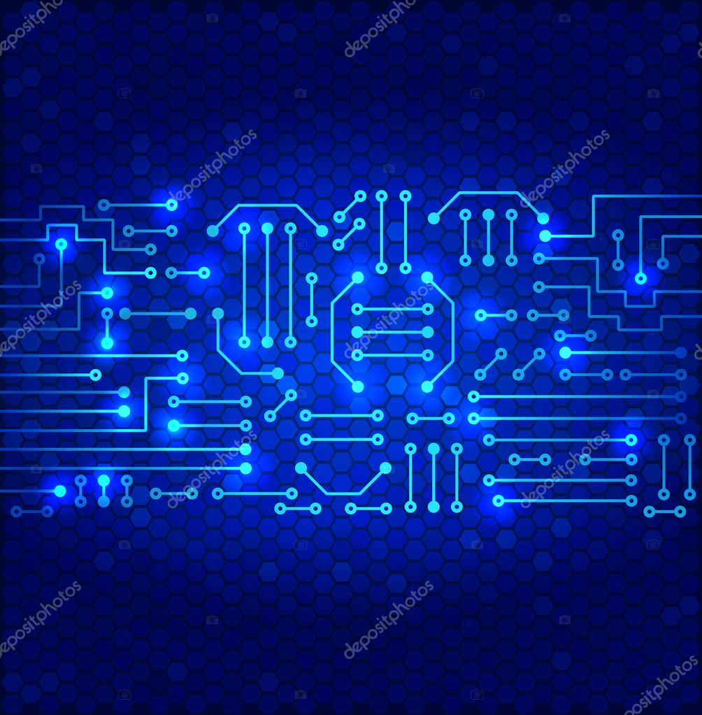 Drawing modern electronic circuit on cells pattern — Stock Vector ...