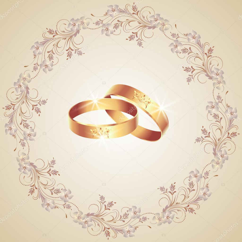 Card with wedding rings Stock Vector Image by ©Marisha #109888022
