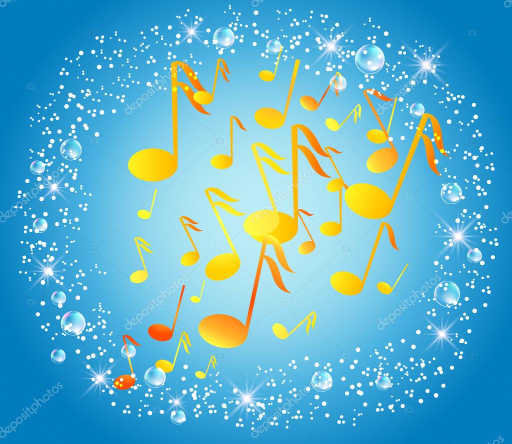Blue background with musical notes Stock Vector Image by ©Marisha ...