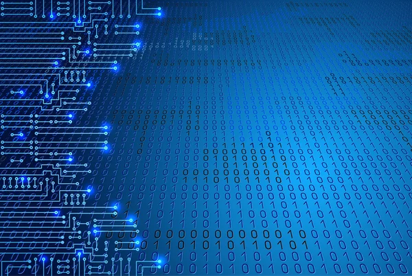 Drawing Modern Electronic Circuit Binary Code Sphere Stock Vector Image ...