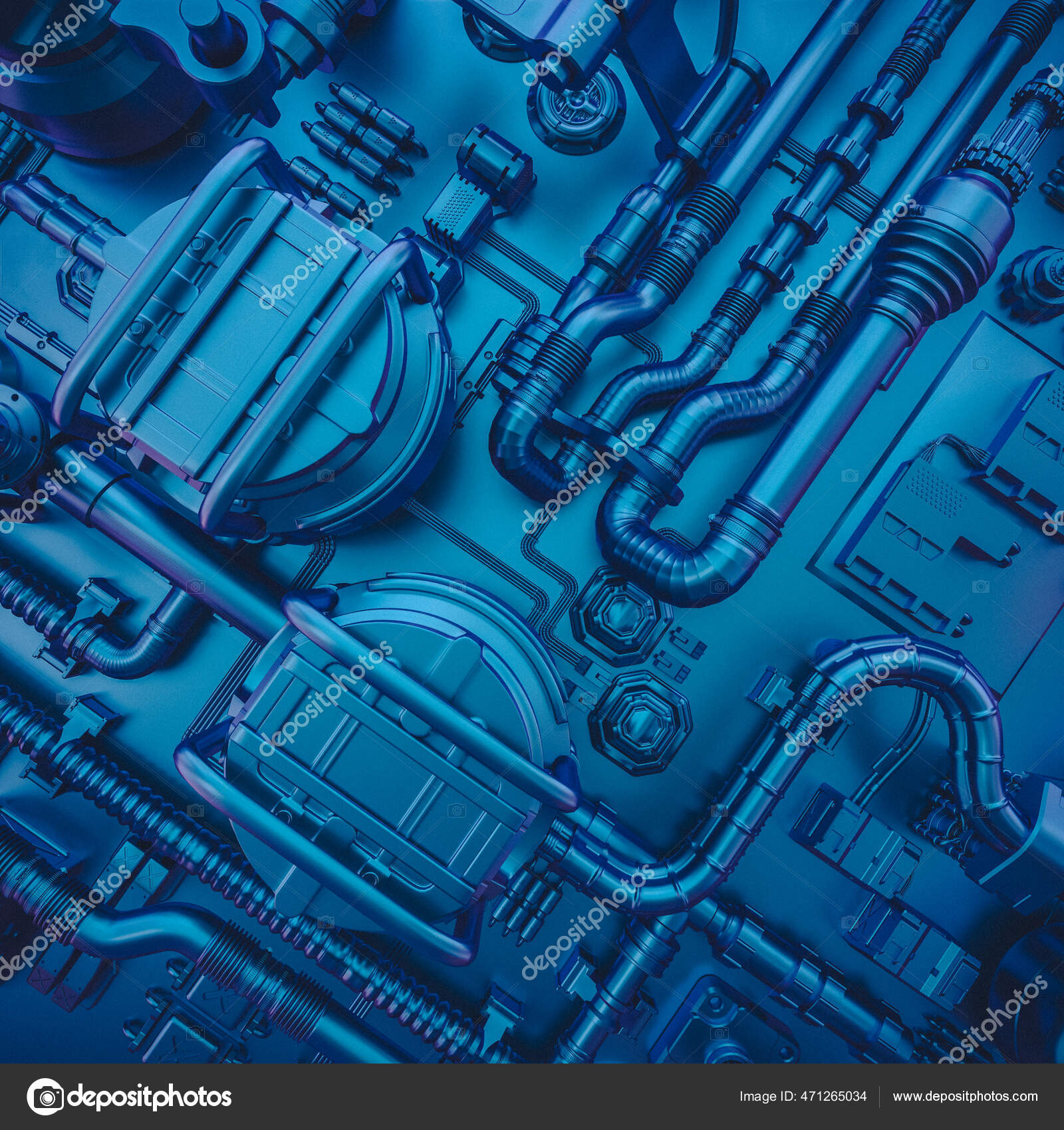 Sci Background Dark Shades Mechanical Electronic Elements Render ...