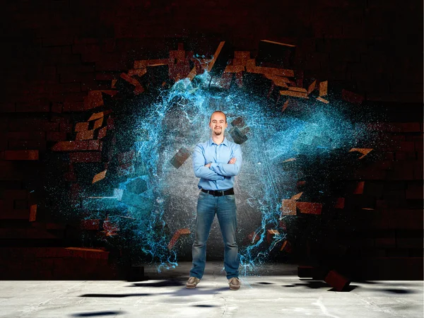 Man breaking wall Stock Photos, Royalty Free Man breaking wall Images ...