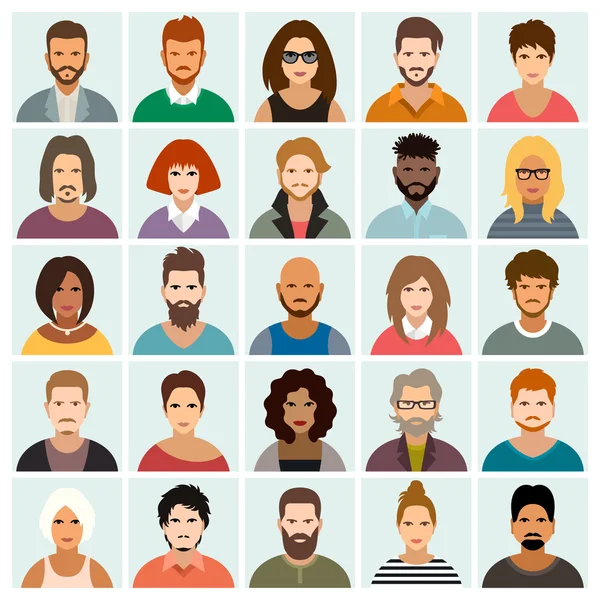 Portraits of adults people, vector illustration Stock Vector Image by ...