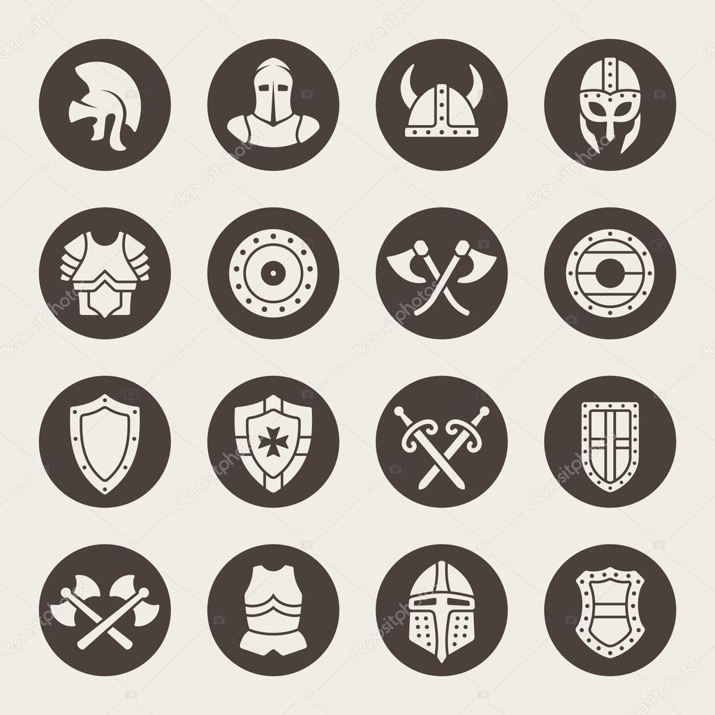 Medieval armor icon set Stock Vector Image by ©missbobbit #116414542