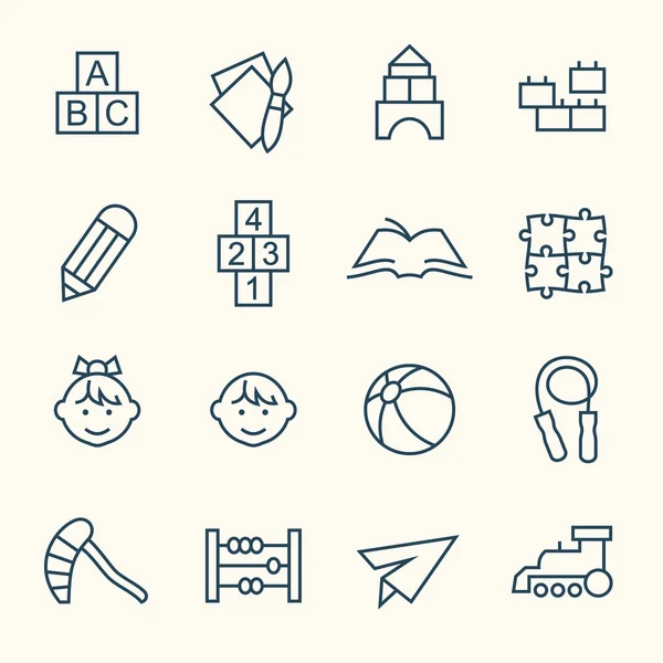 Kindergarten icons set — Stock Vector © macrovector #103427448