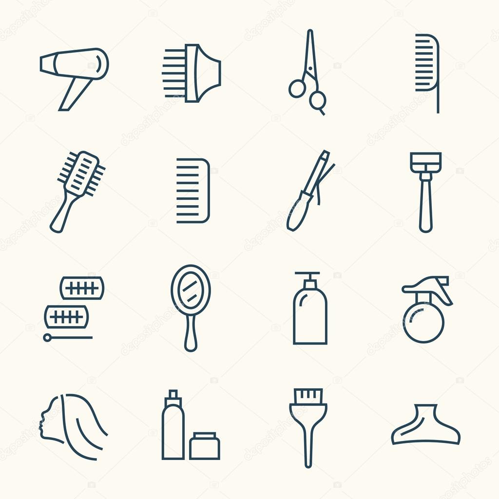 Hairdressing icons set Stock Vector by ©missbobbit 116420570