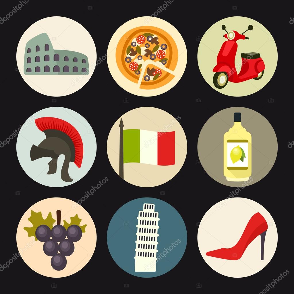 Italy icons Stock Vector Image by ©missbobbit #61683843