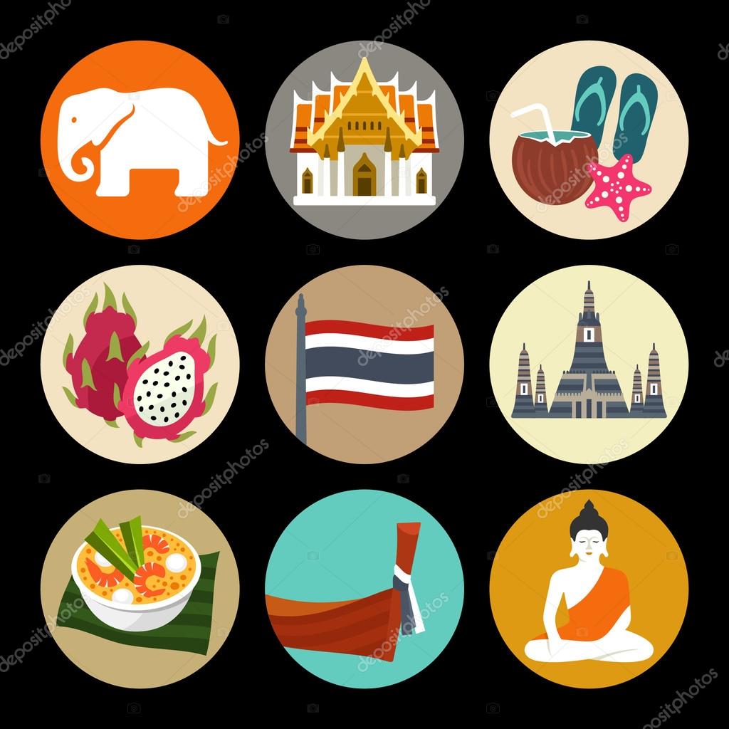 Thailand icon set — Stock Vector © missbobbit #61684183 Thailand icon set — Stock Vector © missbobbit #61684183