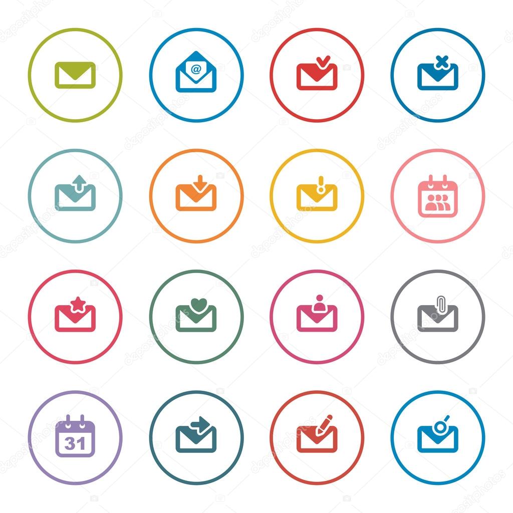 Email icon set Stock Vector by ©missbobbit 61880097