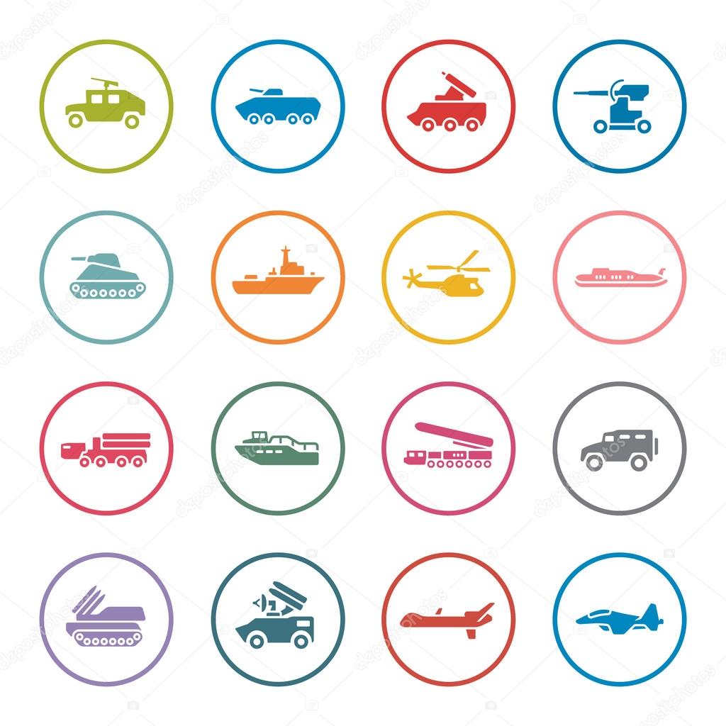 Military icon set — Stock Vector © missbobbit #61900195