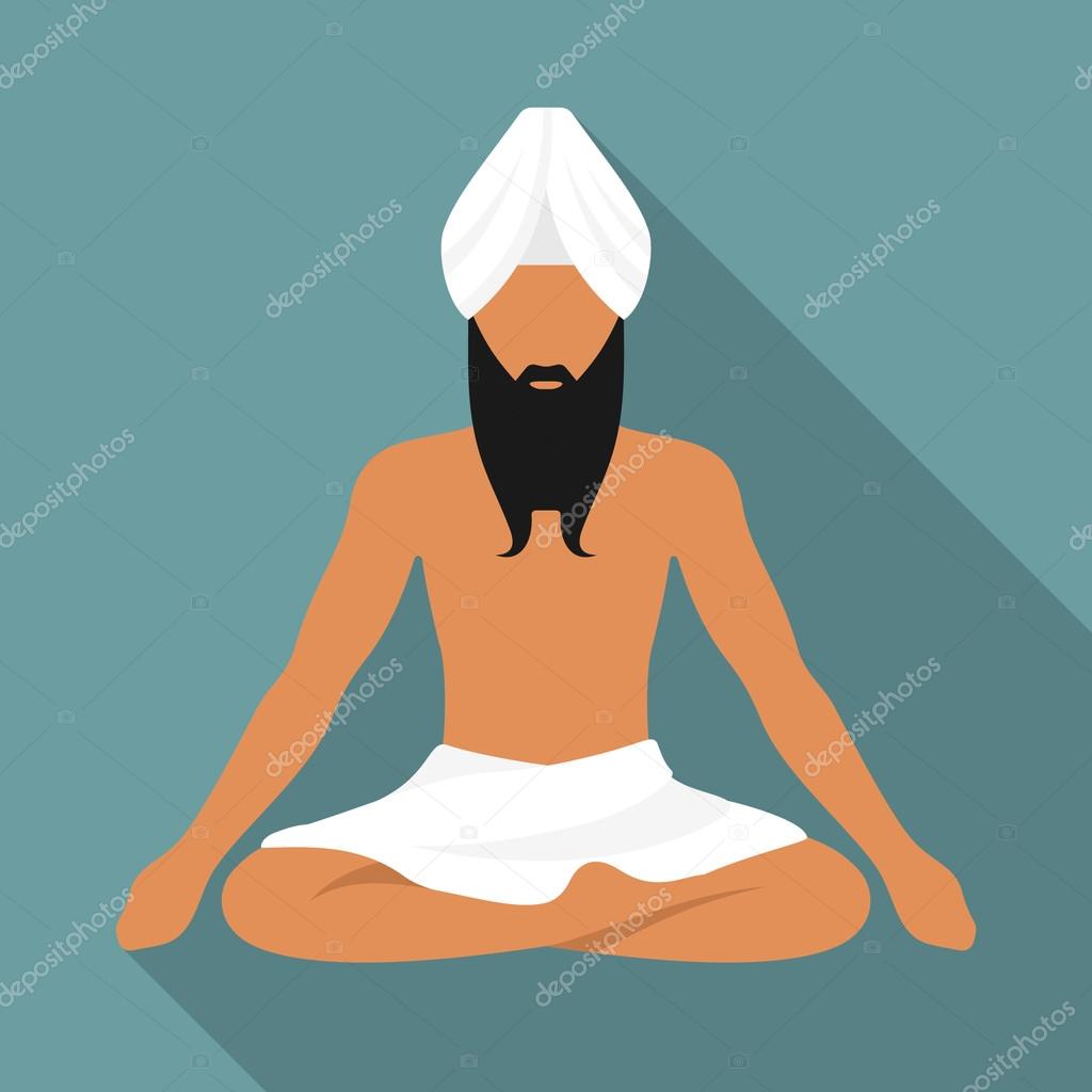 Indian yogi man ⬇ Vector Image by © missbobbit | Vector Stock 67256689