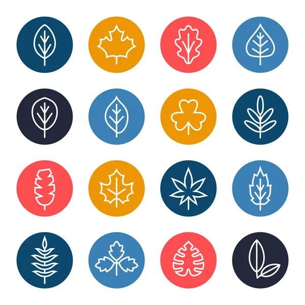 Vector autumn leaves icons set Stock Vector Image by ©YasnaTenDP #123592944