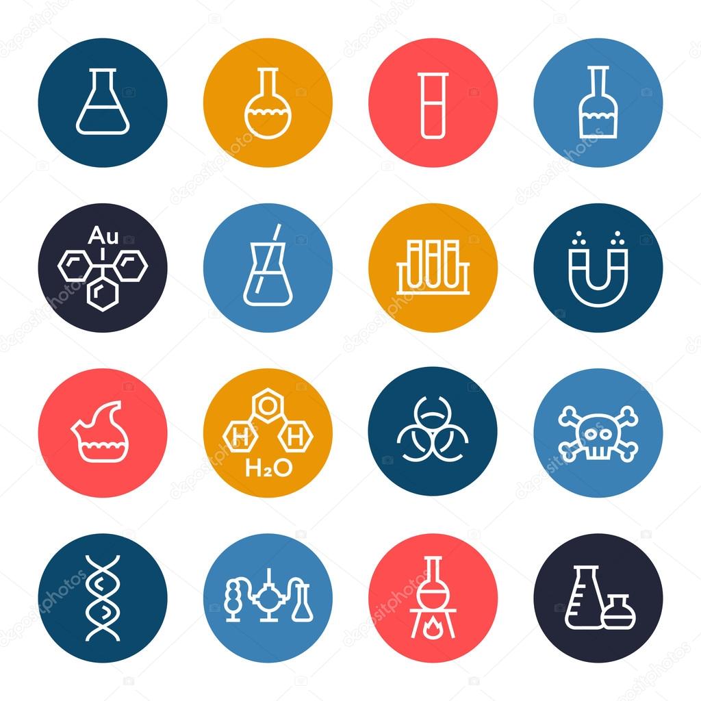 Chemical icons set Stock Vector Image by ©missbobbit #86470396