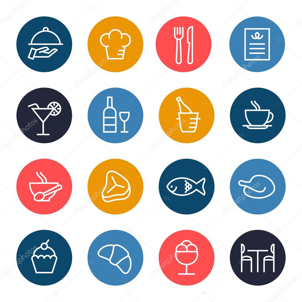 Restaurant icons set Stock Vector Image by ©missbobbit #86470494