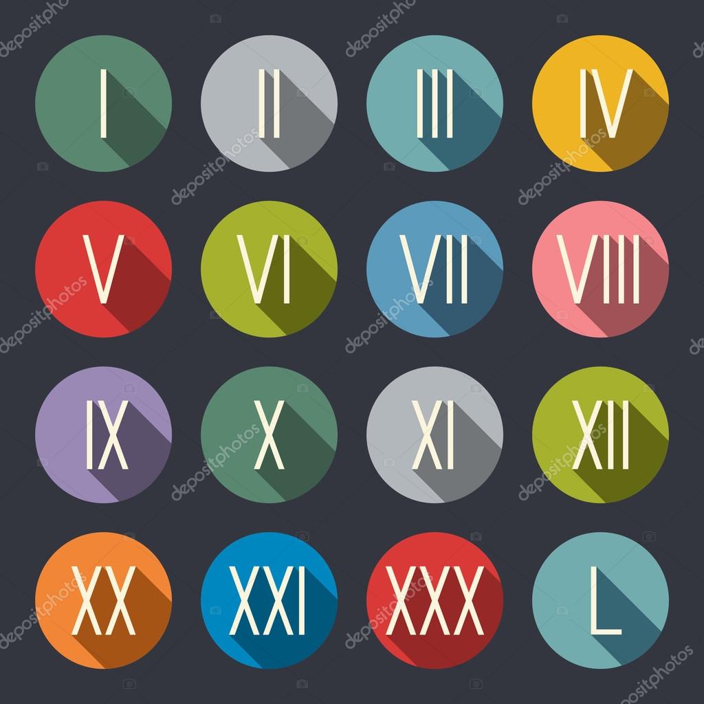 Roman numerals icons — Stock Vector © missbobbit #86582216 Roman numerals icons — Stock Vector © missbobbit #86582216