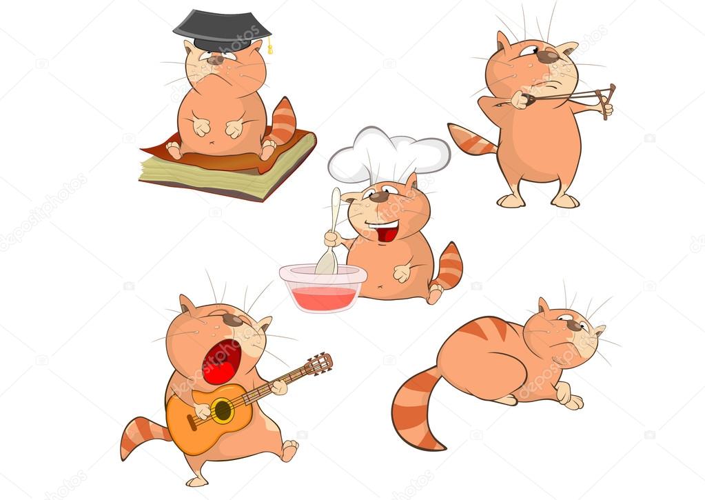 conjunto de lindos gatos de dibujos animados 2024 conjunto de lindos gatos de dibujos animados 2024