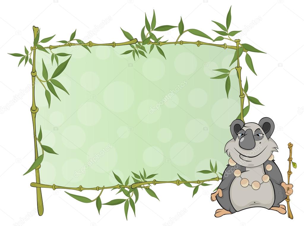 Panda with bamboo frame Stock Illustration by ©liusaart #52515237