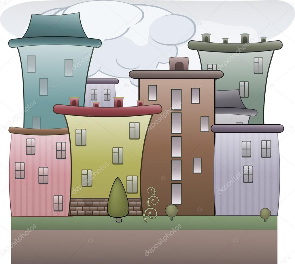 Colorful Town Stock Vector by ©liusaart 54819301