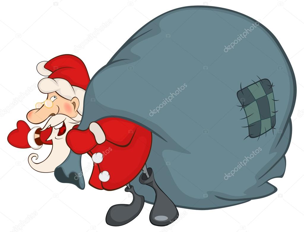 Père Noël Et Un Sac Plein De Cadeaux Vecteur Par ©liusaart 59290871