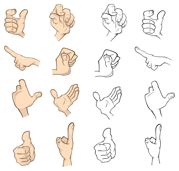 Outline finger gestures Vector Art Stock Images | Depositphotos