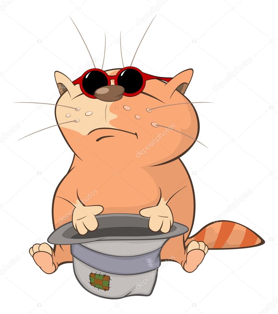 Cute Cat begging for help Stock Vector by ©liusaart 93184706