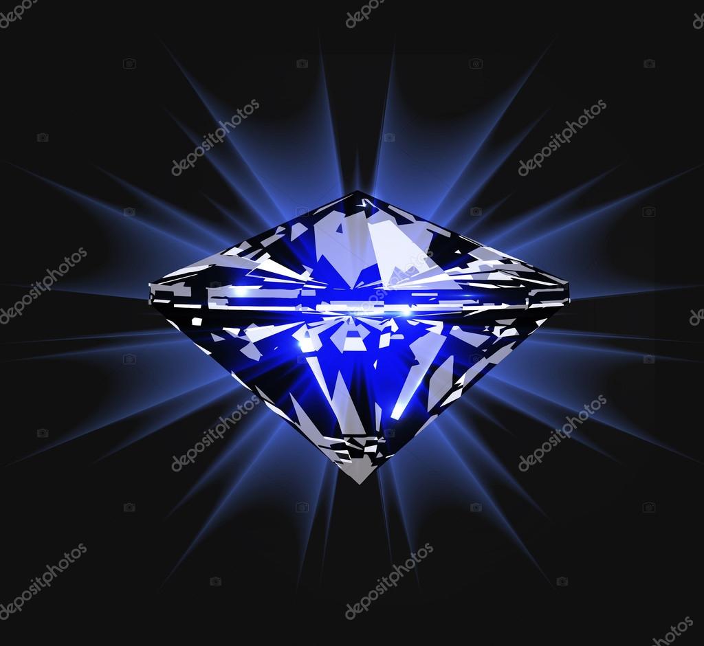 Diamond in front view. Vector illustration Stock Vector Image by ...