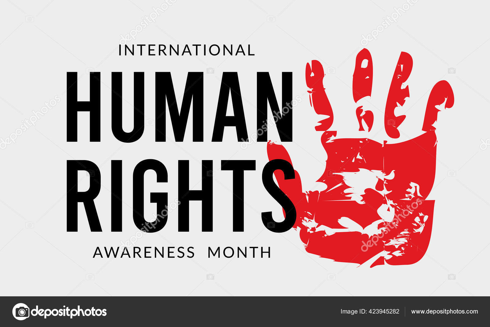 December Human Rights Awareness Month Vector Illustration Hand ...