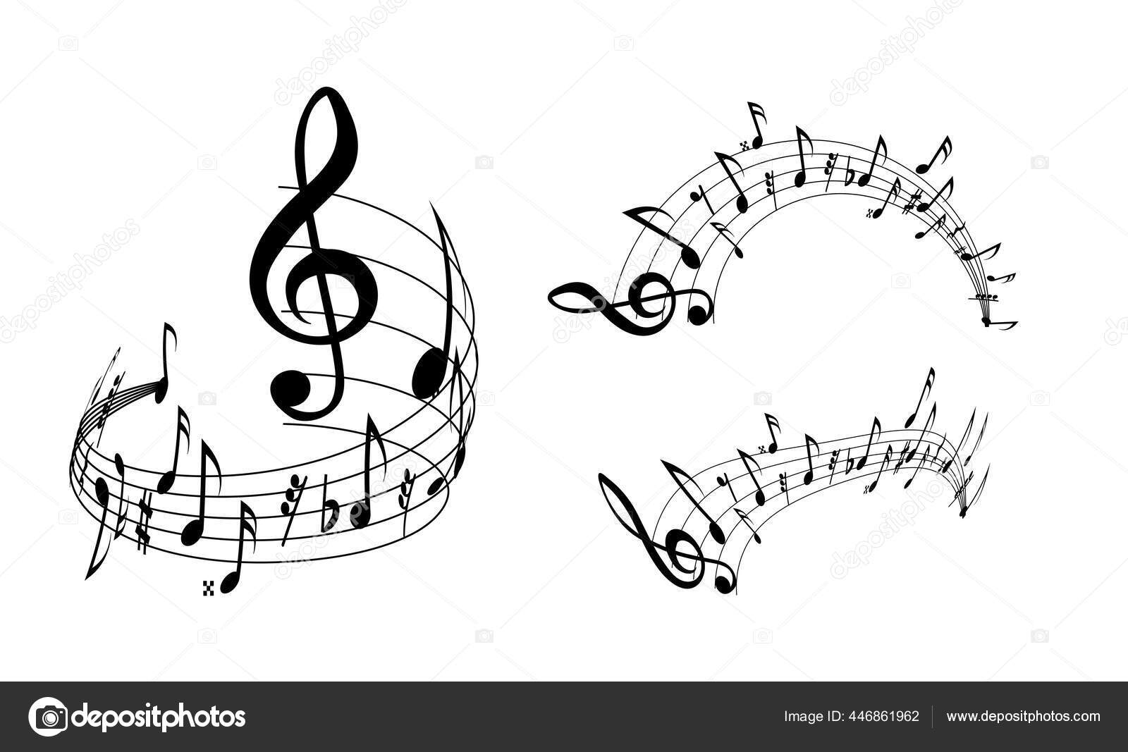Music Notes Vector Set Illustration White Background Stock Vector Image ...