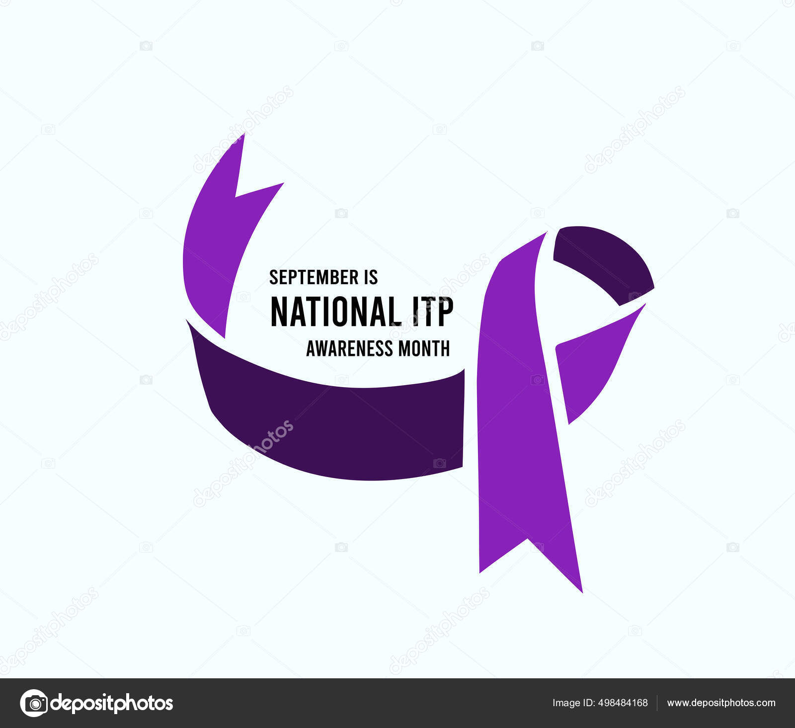 National Itp Awareness Month Vector Illustration Ribbon White ...