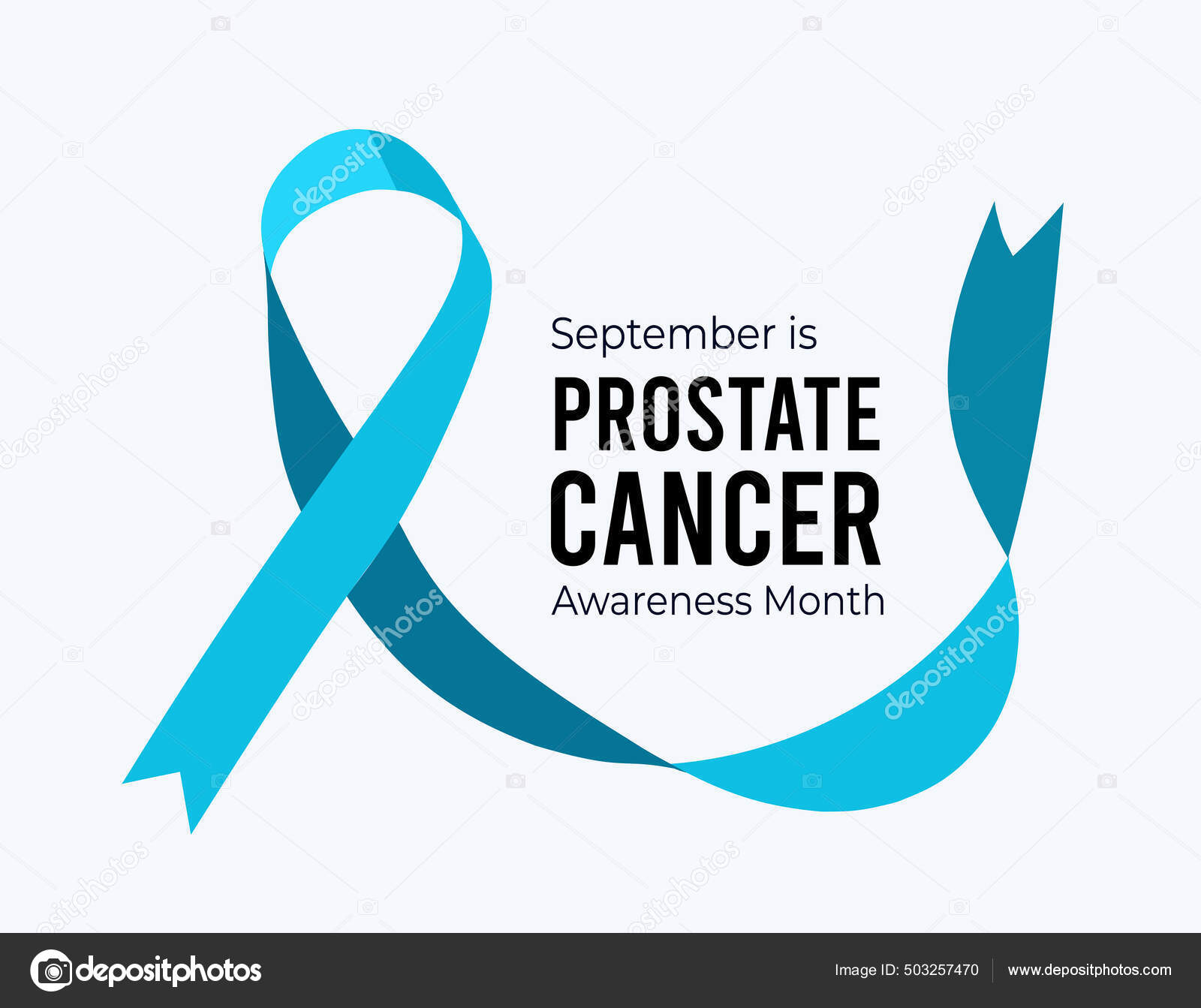 September Prostate Cancer Awareness Month Vector Illustration Ribbon