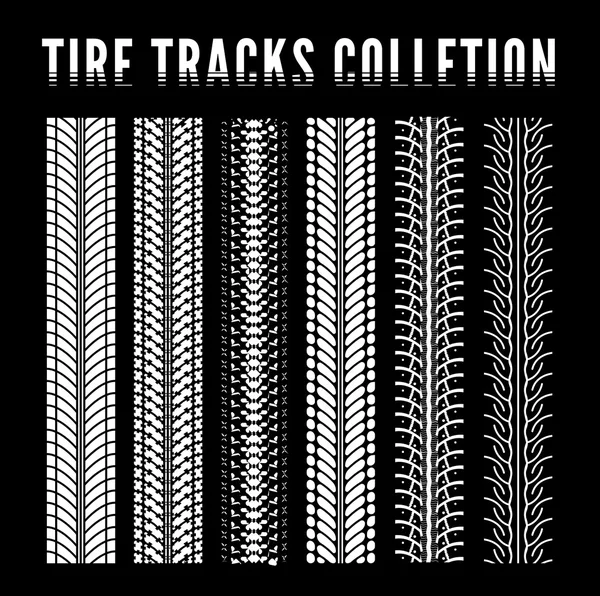 Tire Tracks Vector Set Design Elements Different Waving Forms Vector ...