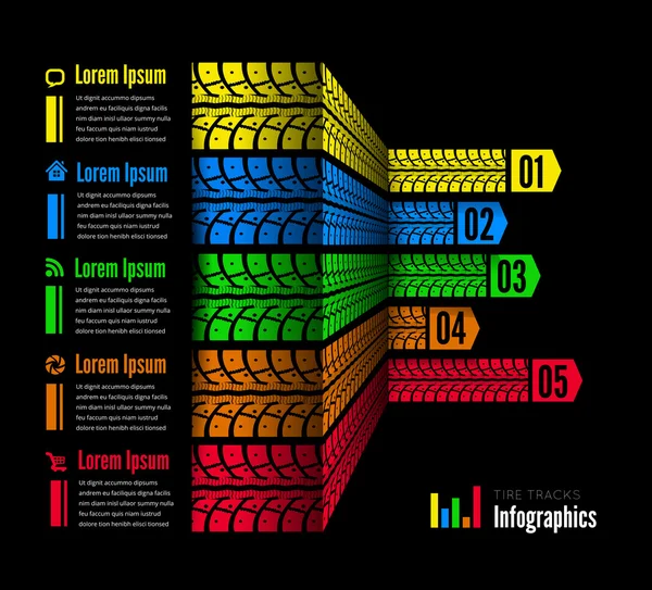 Tire track infographic background Vector Art Stock Images | Depositphotos
