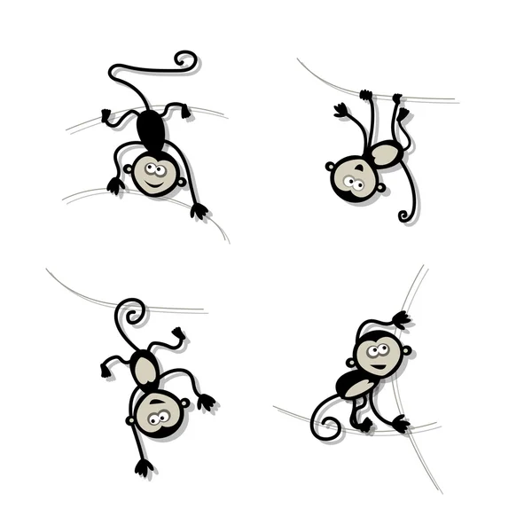 Funny monkeys for your design — Stock Vector © Kudryashka #85836744