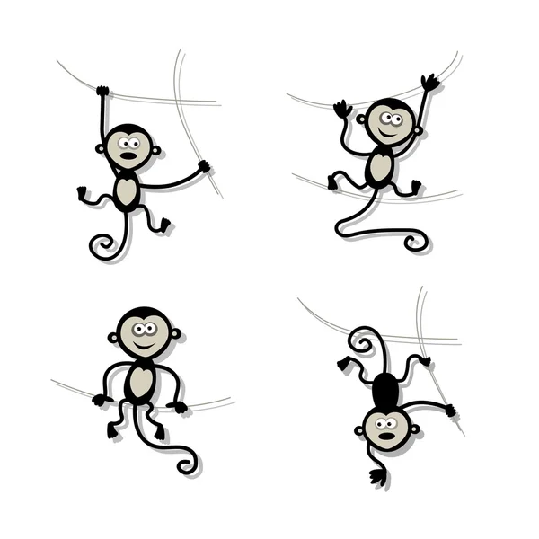 Funny monkeys for your design — Stock Vector © Kudryashka #85836744