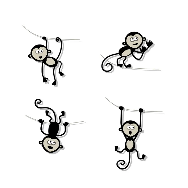 Funny monkeys for your design — Stock Vector © Kudryashka #85836744
