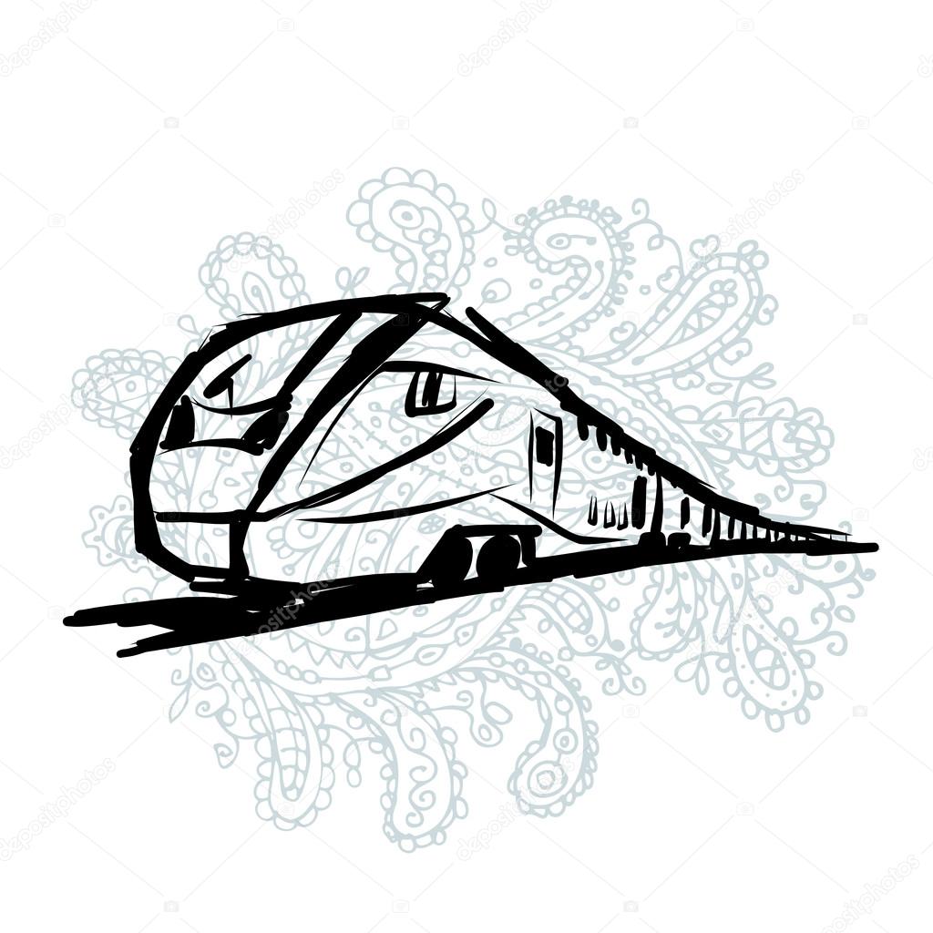 Speed train, sketch for your design Stock Vector Image by ©Kudryashka ...