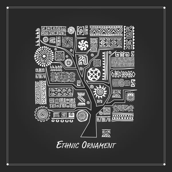 Ethnic tree with handmade ornament for your design Stock Vector Image ...