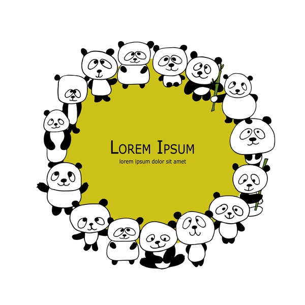 Funny panda family, frame for your design Stock Vector Image by ...