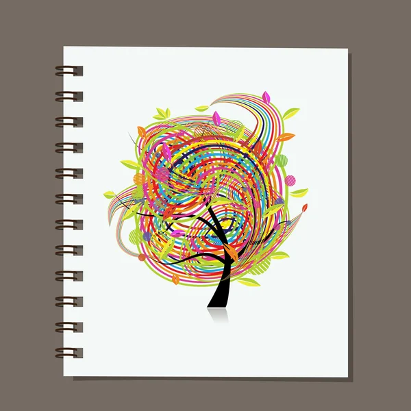 Notebook cover design, art tree — Stock Vector © Kudryashka #3847167