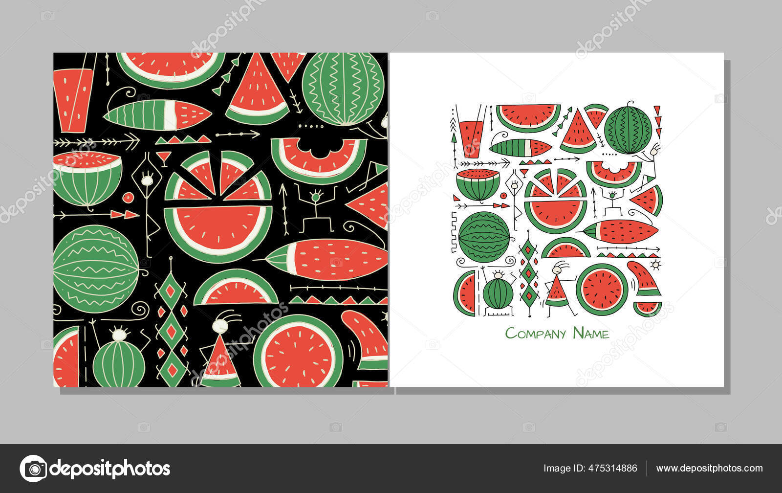 Greeting card design. Watermelon background Stock Vector by ©Kudryashka ...