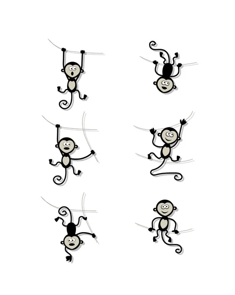 Funny monkeys for your design — Stock Vector © Kudryashka #85836744