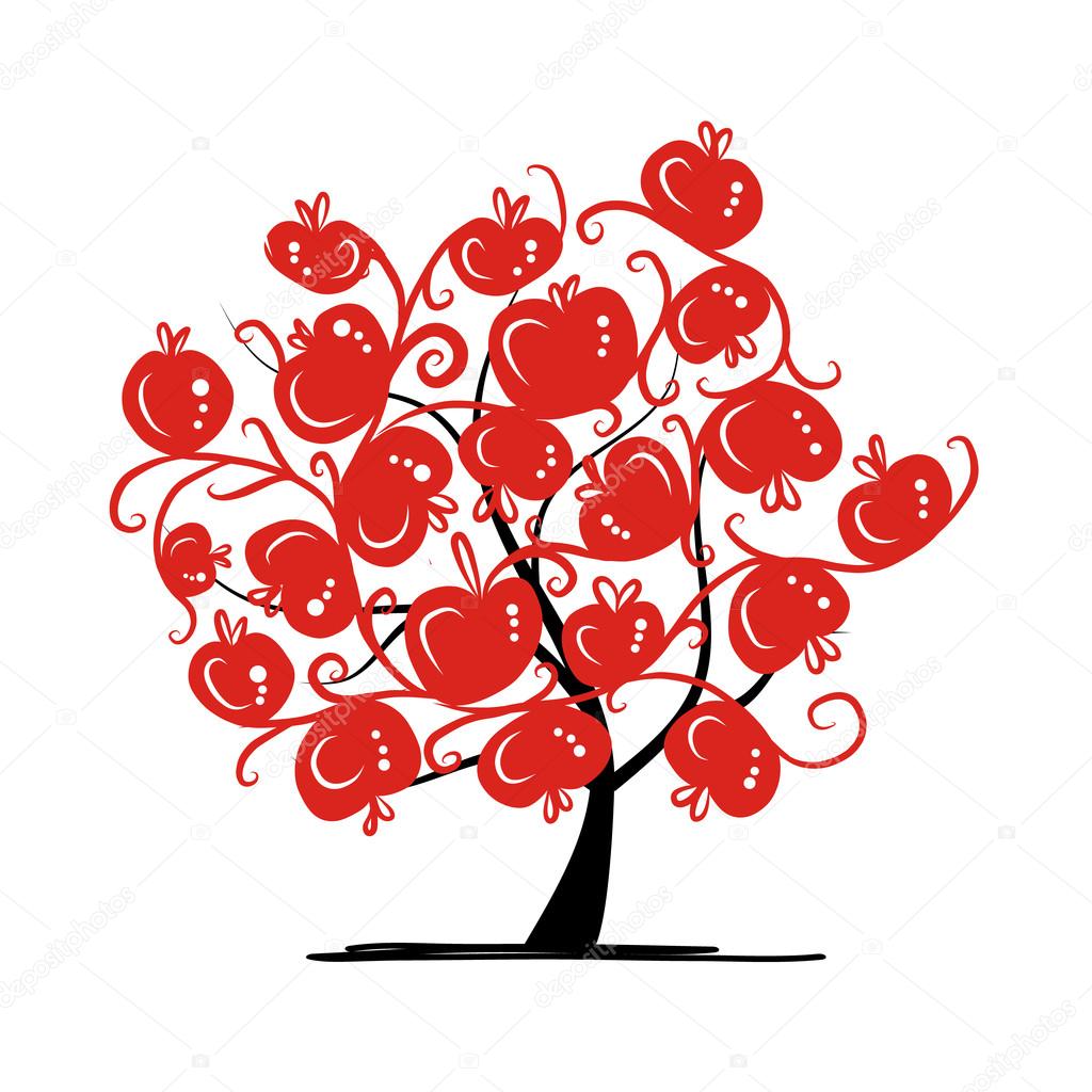 Apple tree for your design Stock Vector Image by ©Kudryashka #92114888
