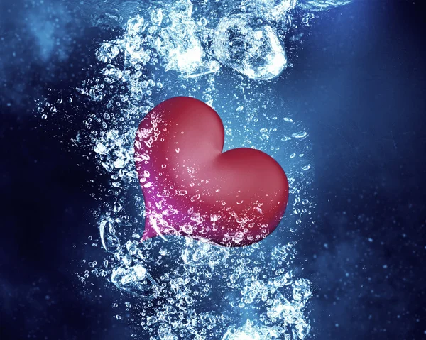 Red heart under water Stock Photo by ©SergeyNivens 87910960