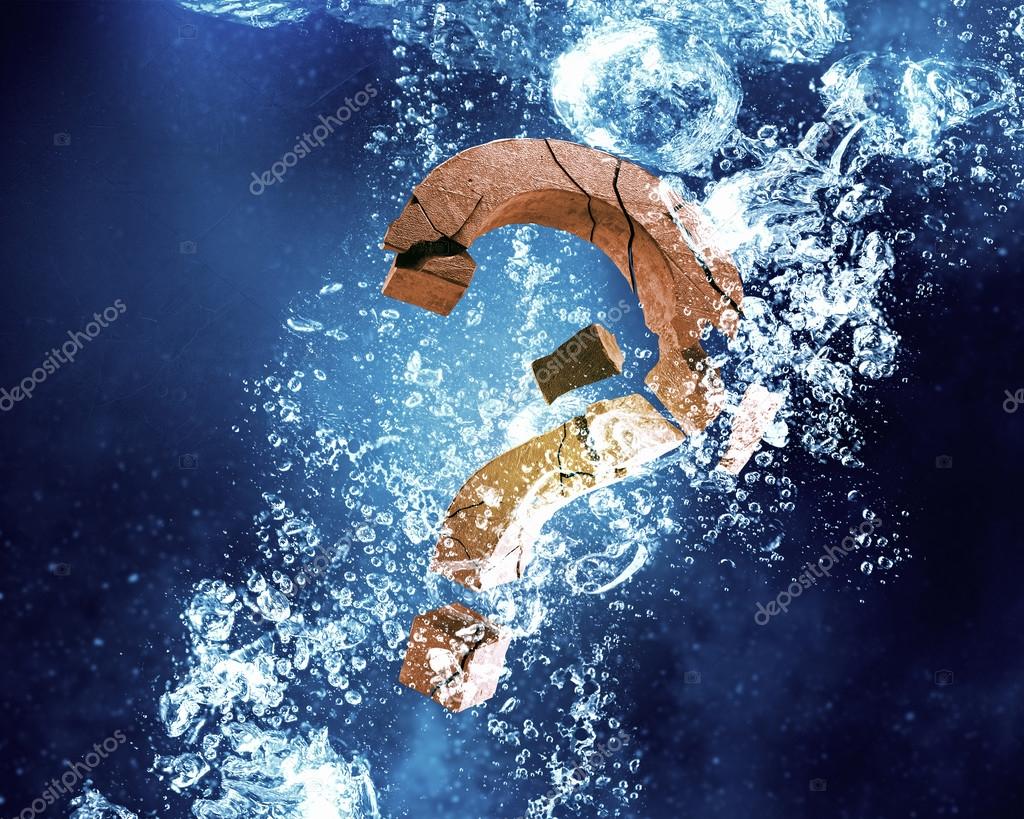 Question mark in water — Stock Photo © SergeyNivens #105128004