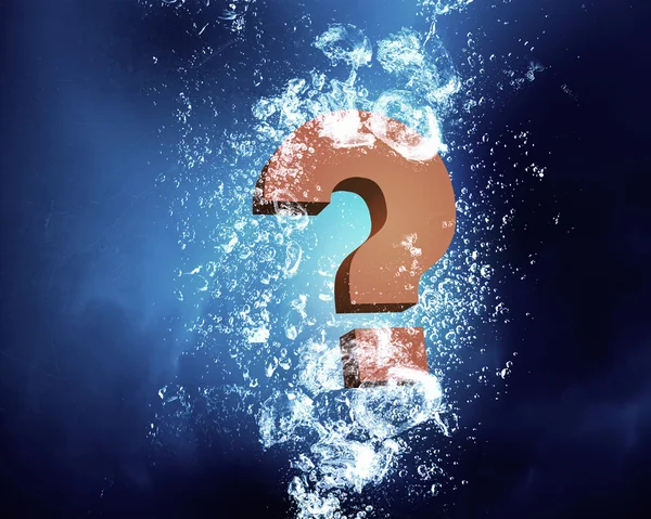 Question mark in water Stock Photo by ©SergeyNivens 105128004
