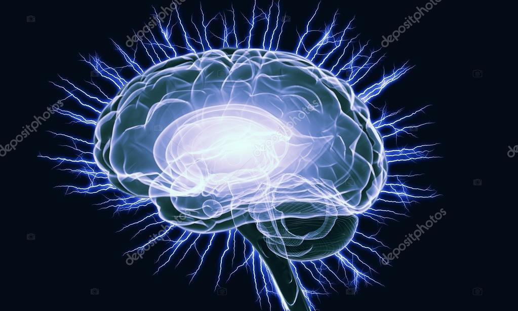 Human brain impulse . Mixed media Stock Photo by ©SergeyNivens 114533438
